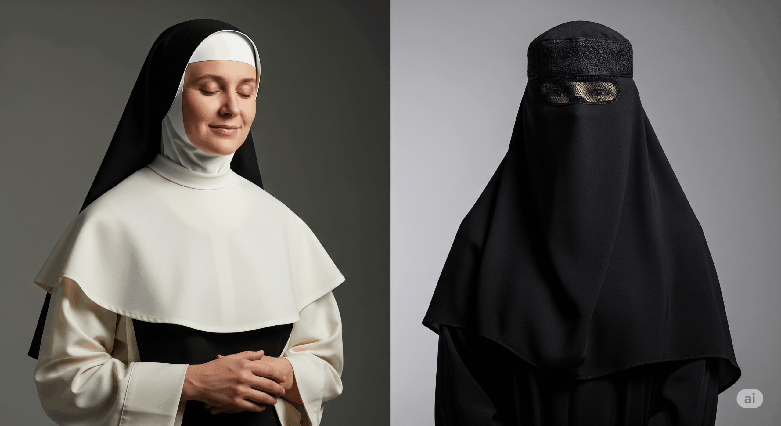 ¿Saben la diferencia entre la mujer que lleva burka o niqab y una monja ...